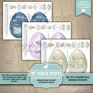 Easter Egg Hidden Pocket Freebie, Junk Journal, Secret, Basket ...