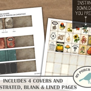 Autumn Mini Books, Fall, Mini Album, Necklace, Scrapbook, Printable ...