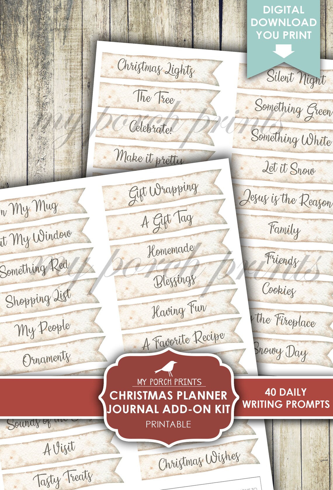 Christmas Junk Journal Planner Add on Kit December Daily - Etsy