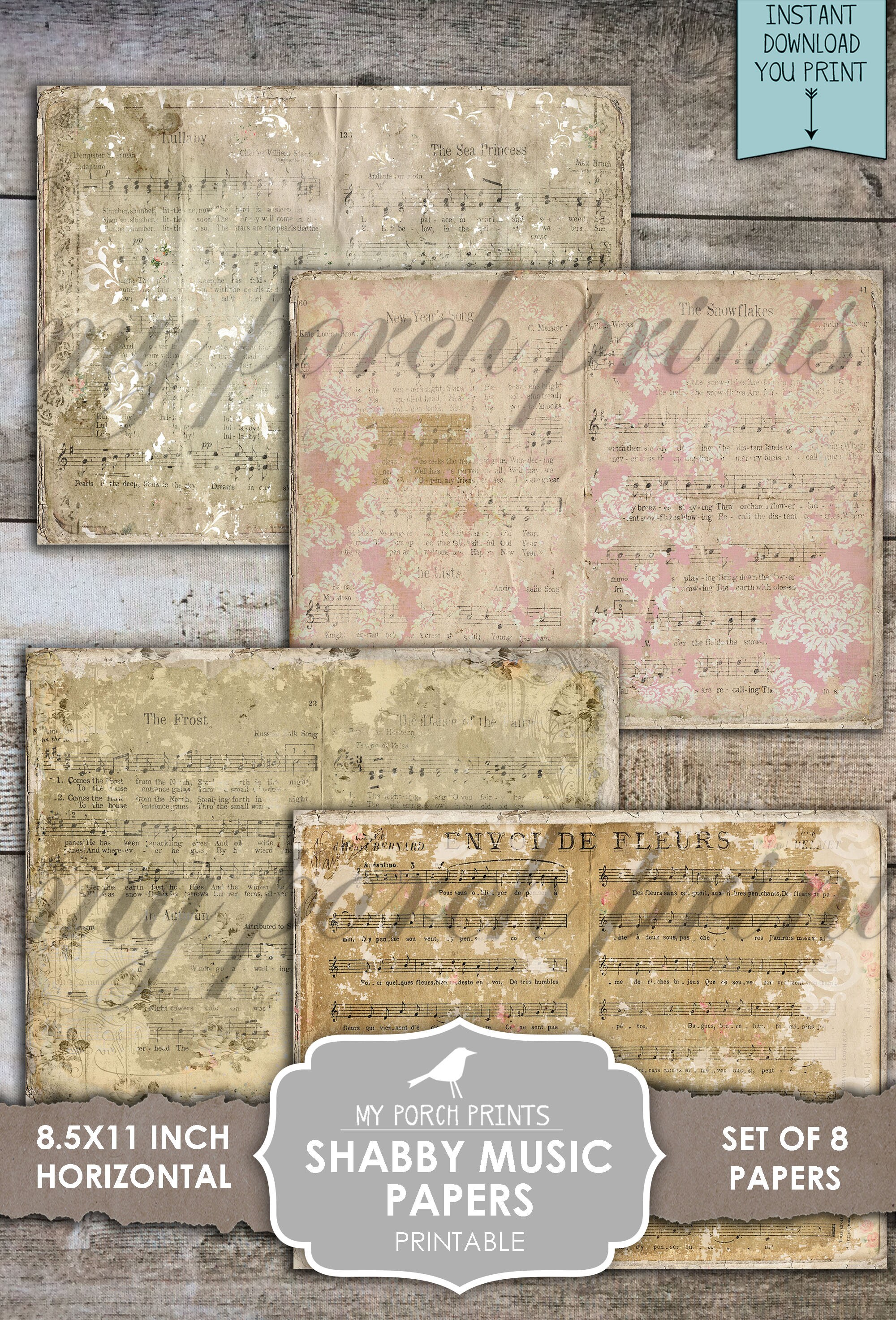 Junk Journal Shabby Music Paper Sheet Music Grunge - Etsy