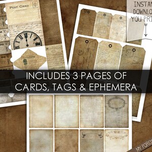 Coffee & Script, Junk Journal Kit, Handwriting, Scrap Pack, Ephemera ...