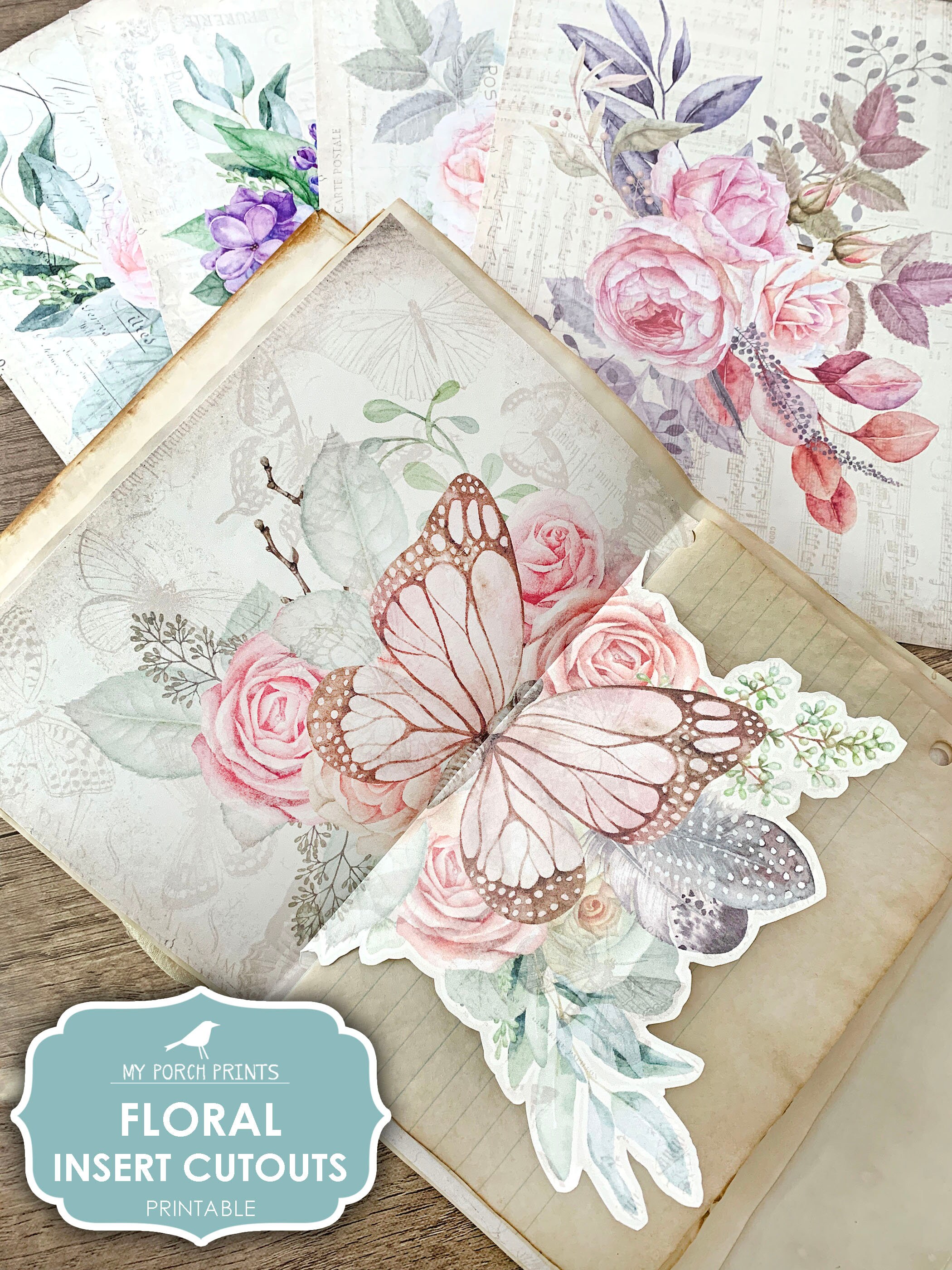 Junk Journal Floral Insert Cutouts Flowers Junk Journal - Etsy