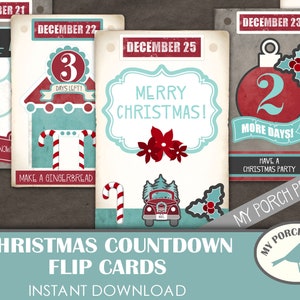 Christmas, Countdown, Flip Cards, Advent Calendar, December Daily ...