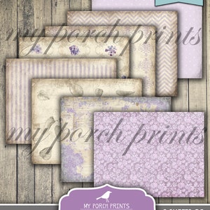 Junk Journal, Lilac Garden, Vintage, My Porch Prints, Spring, Purple ...