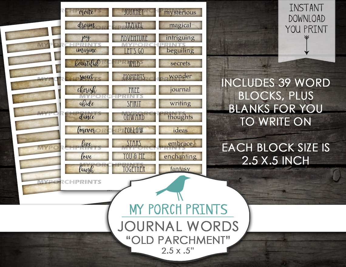 Journal Words, Parchment, Phrases, Paper, Words, Mixed Media, Digital ...