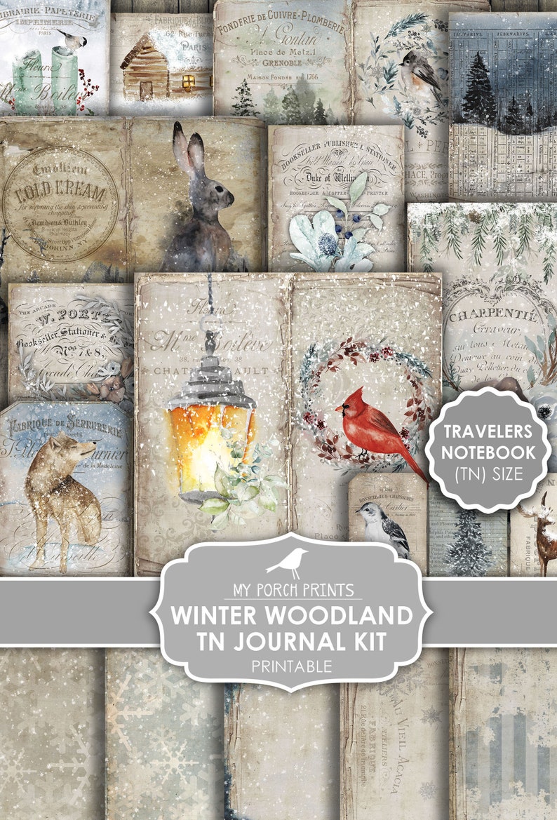 Junk Journal, Winter, Woodland, Forest, Travelers Notebook, Christmas ...