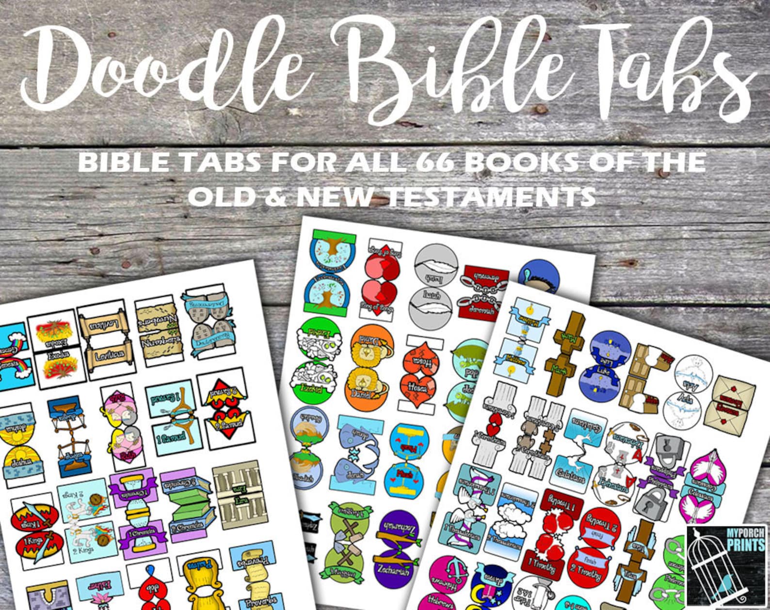 Doodle Bible Tabs bible journaling tabs bible tabs for | Etsy