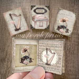 Mini Books, Sweet Music, Junk Journal, Instrument, Piano, Violin, Music ...