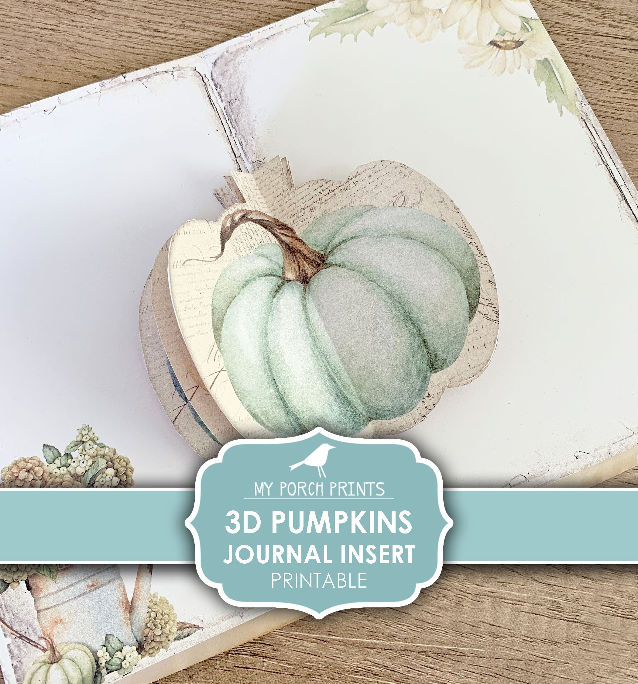 Pumpkin 3D Journal Insert, Junk Journal, Autumn, Fall, Halloween, Kit ...