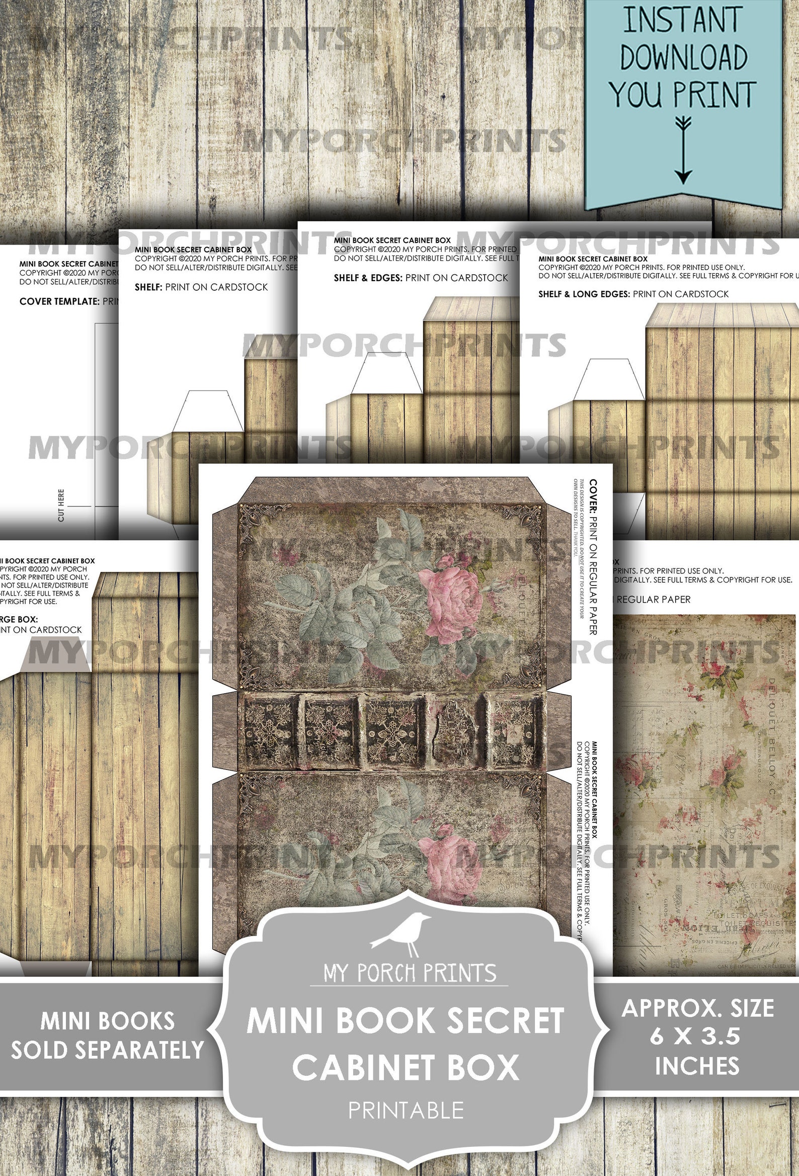 Mini Book, Secret Cabinet, Box, Junk Journal, Kit, Craft Kit, Printable ...