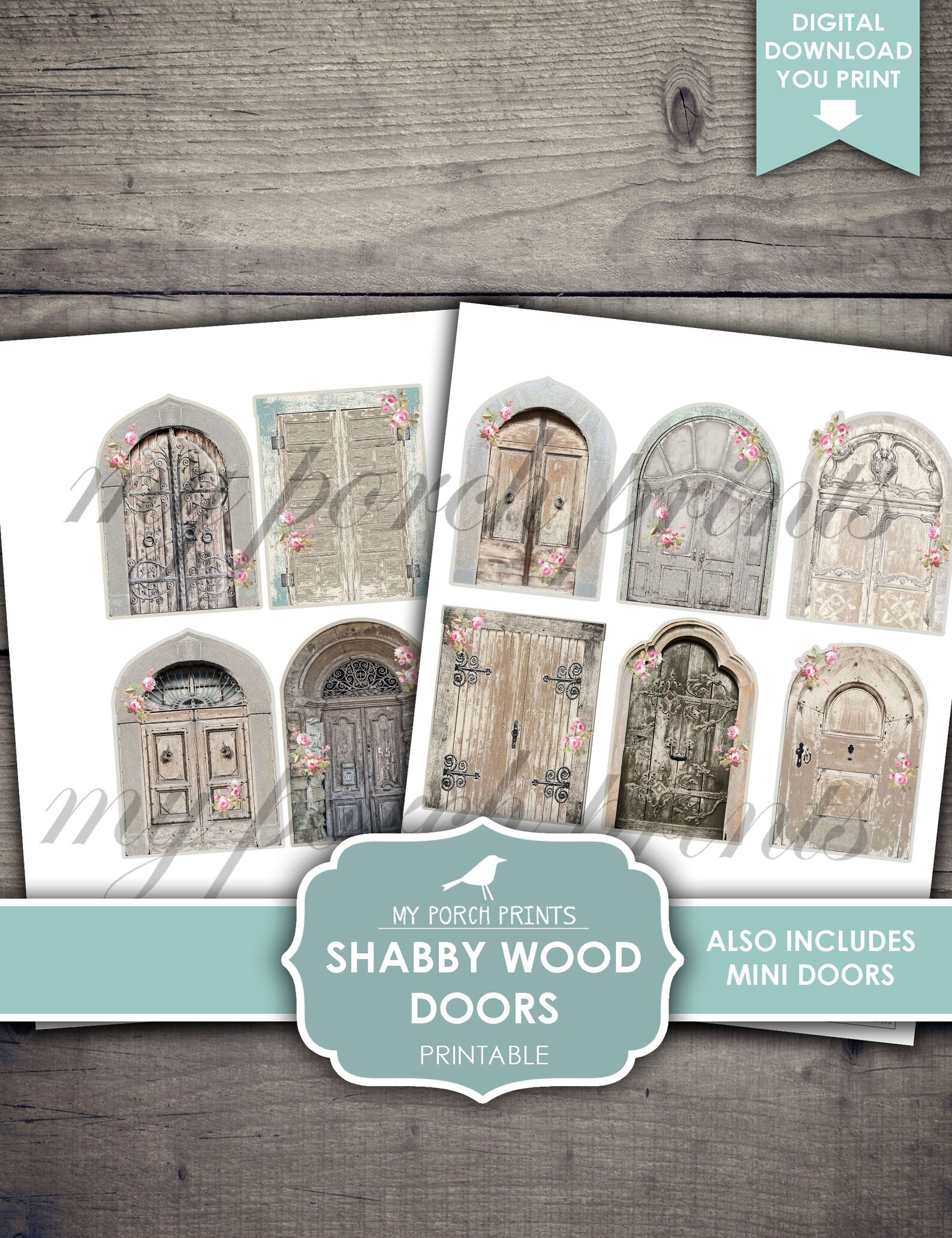 Shabby Doors Wood Junk Journal Door Open Gift Card - Etsy