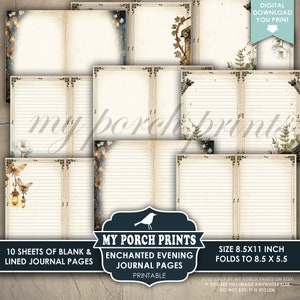 Enchanted Evening JOURNAL PAGES, Junk Journal, Moon, Magic, Fairy Tale ...