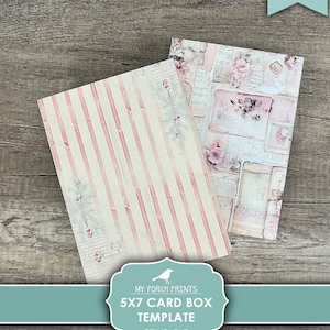 5x7 Inch Card Box Template, Junk Journal, Occasion, With Lid, Christmas ...