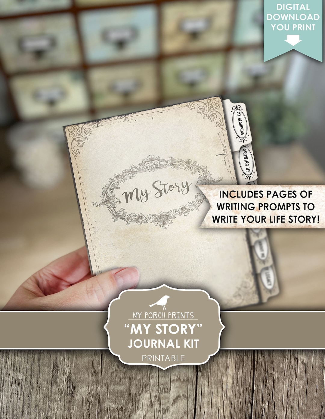 Junk Journal, Kit, My Story, Biography, About Me, Dad, Grandpa, Gift ...