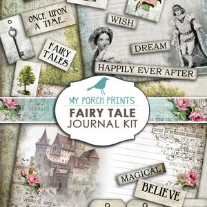 Fairy Tale, Junk Journal Kit, Printable Paper, Little Girl, Child ...