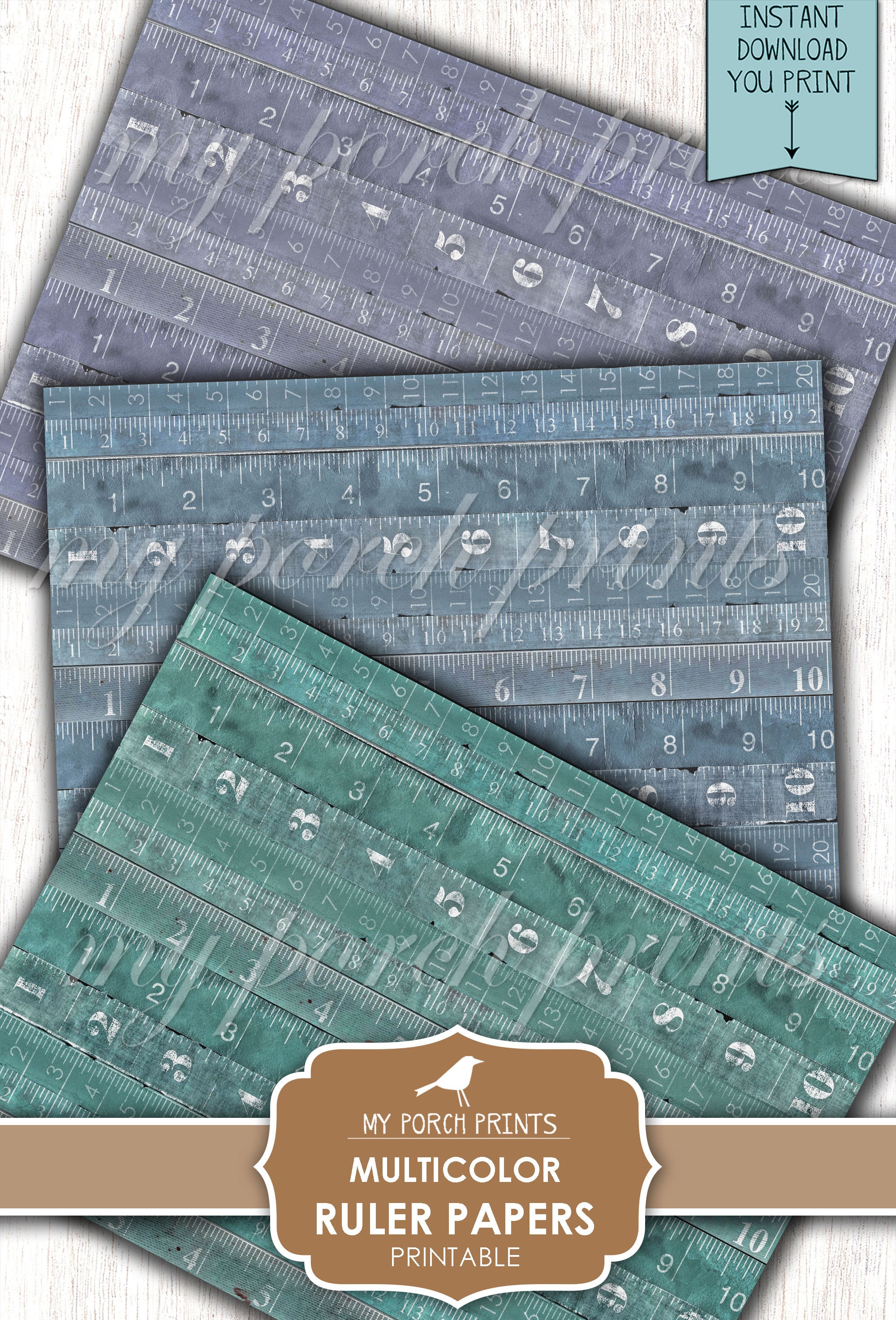 Rulers, Paper, Multicolor, Tape Measure, Junk Journal, Men, Printable ...
