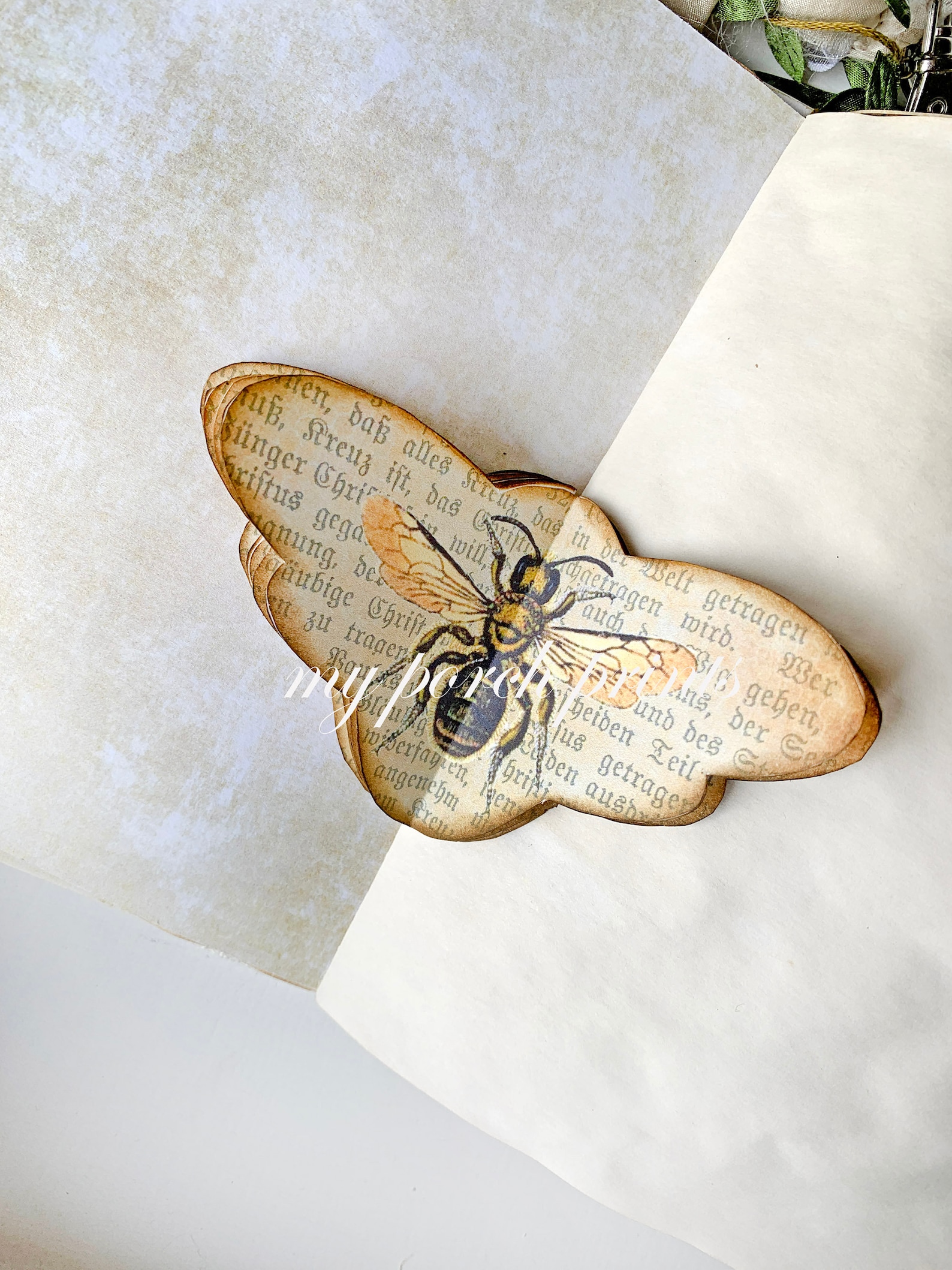 Junk Journal Insert, 3D, Busy, Bee, Book Page, Dimensional, Pop Up ...