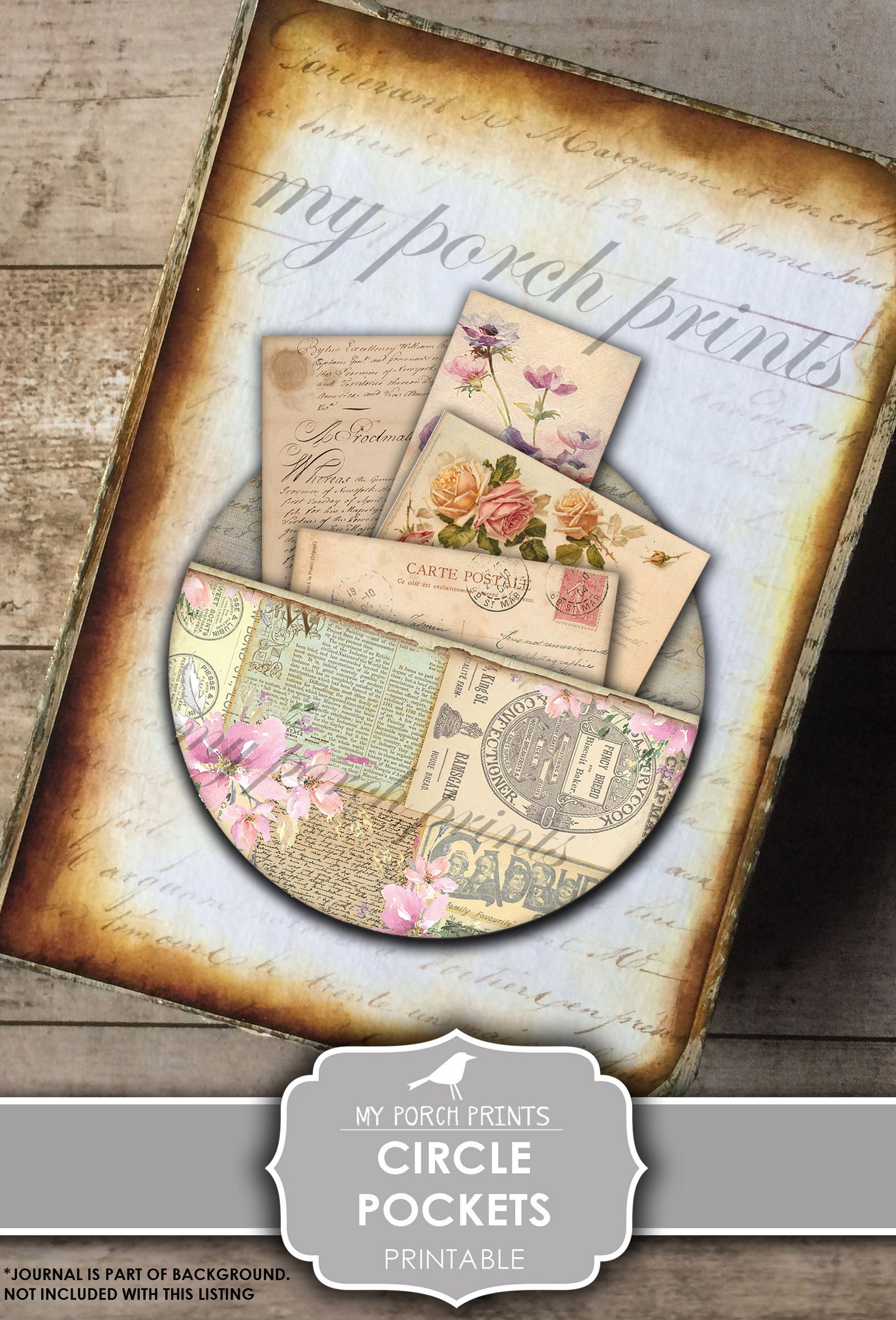 Circle Pockets, Junk Journal, Kit, Printable, Paper, Craft Kit ...