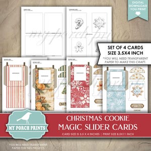 Christmas Cookie Magic Slider Cards, Junk Journal, Black and White ...