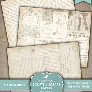 Junk Journal, Papers, Scripts and Scraps, Script, Neutral, Masculine ...