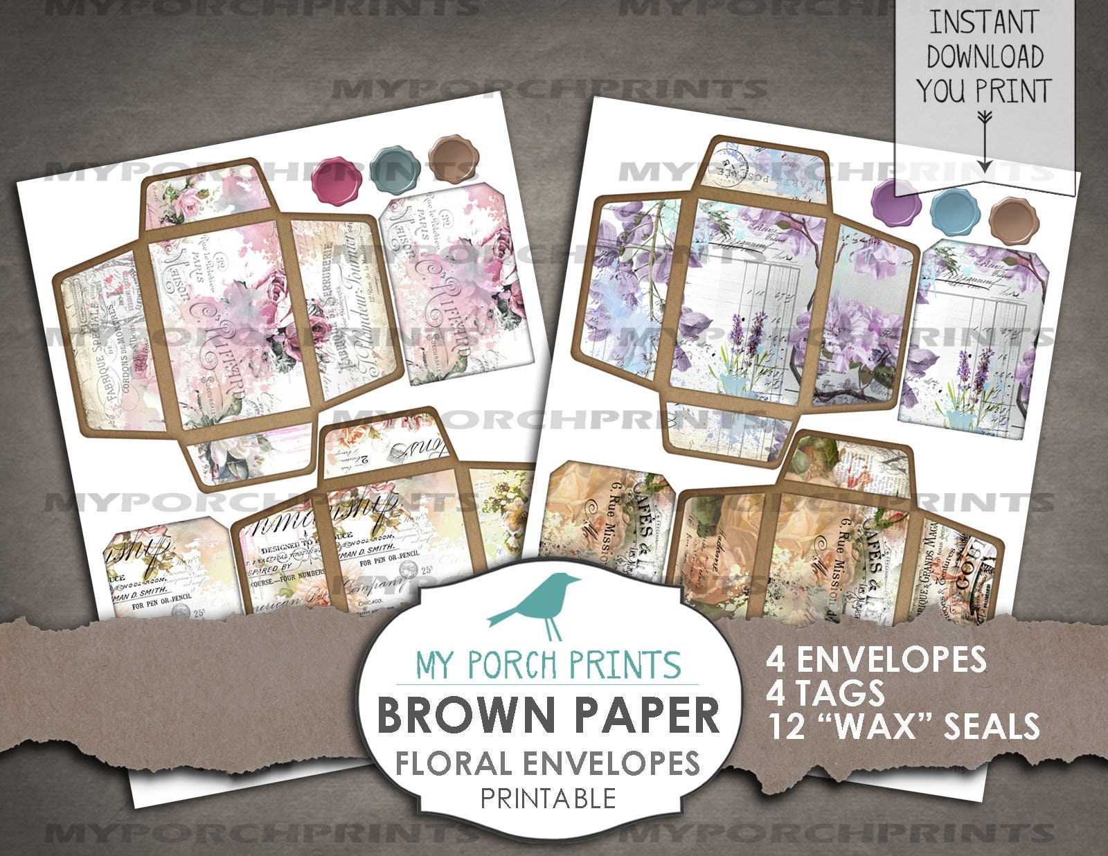 Brown Paper Mini Envelopes File Folder Pocket Letter - Etsy