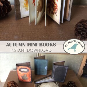 Autumn Mini Books, Fall, Mini Album, Necklace, Scrapbook, Printable ...