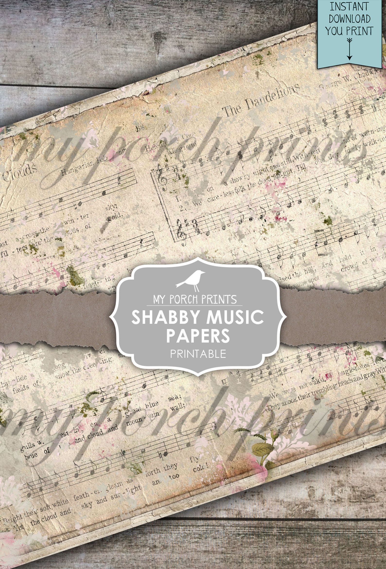 Junk Journal Shabby Music Paper Sheet Music Grunge - Etsy