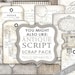 Antique Script, Paper Pack, Junk Journal, Scrapbook Paper, Printable ...