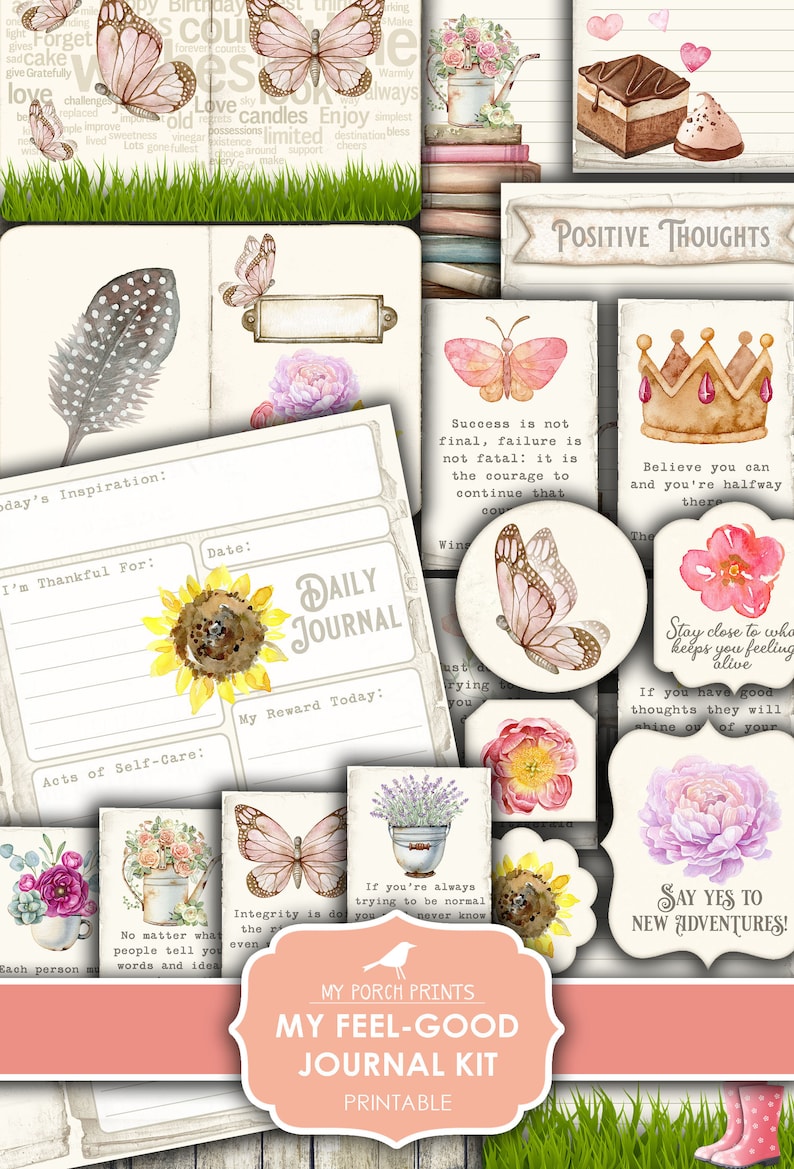 My Feel Good Junk Journal Kit, Gift Idea Anti Anxiety Depression Self ...