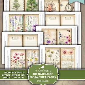 Junk Journal, Naturalist, Flora, EXTRA PAGES, Papers, Nature, Flowers ...