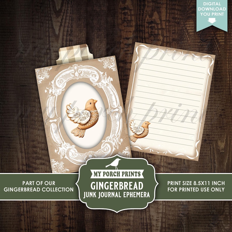 Gingerbread Junk Journal EPHEMERA, Kit, Vintage, Holiday, Cookie ...