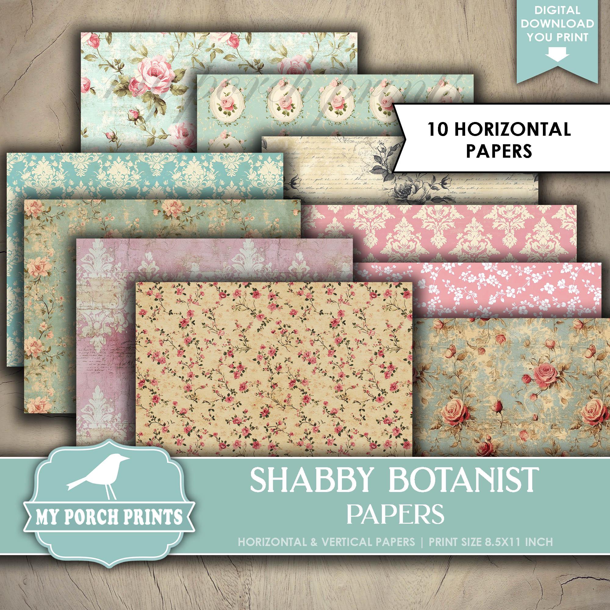Shabby Botanist PAPERS, Junk Journal, Wallpaper, Flowers, Floral, Pink ...