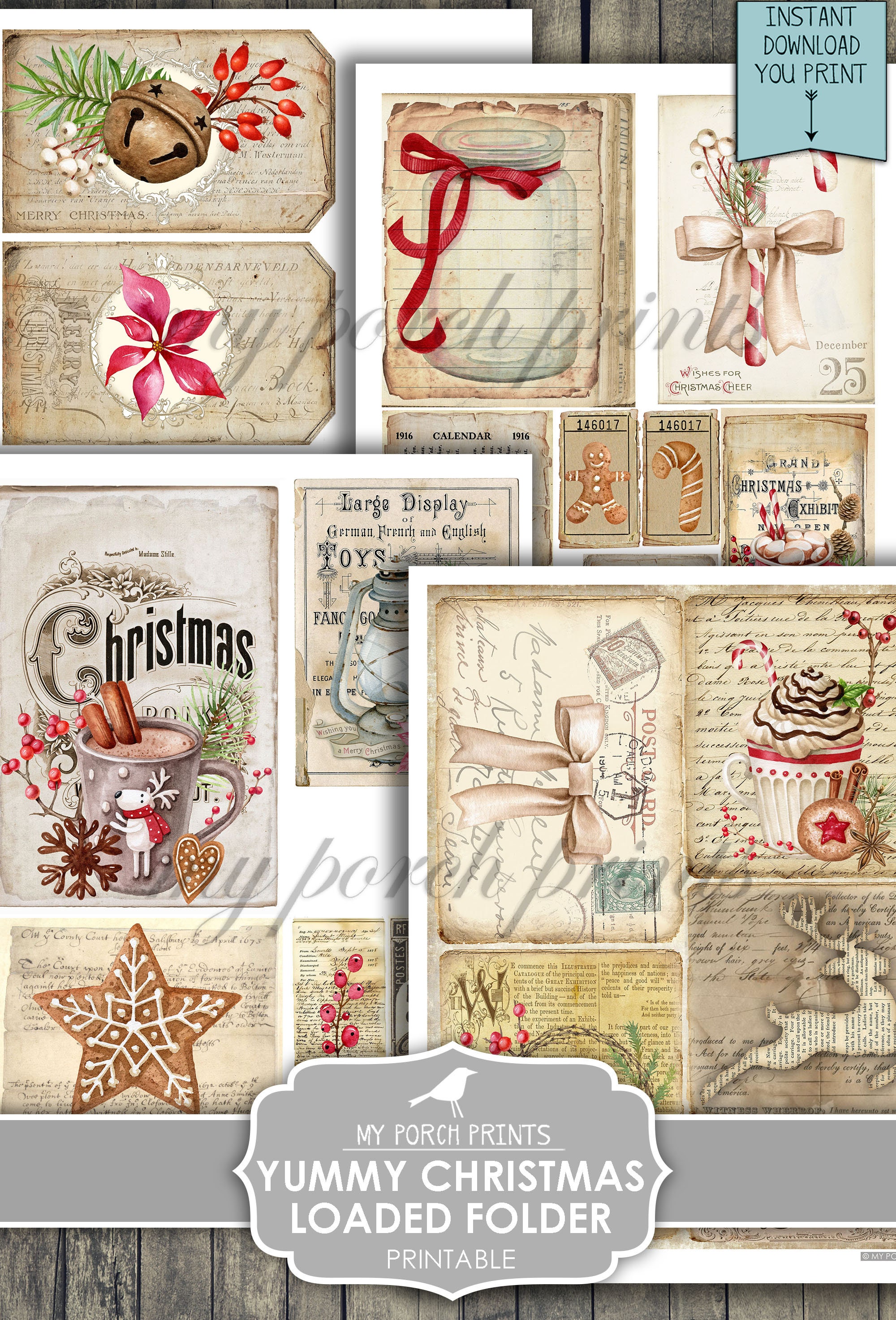 Junk Journal Yummy Christmas Candy Loaded Folder Craft - Etsy