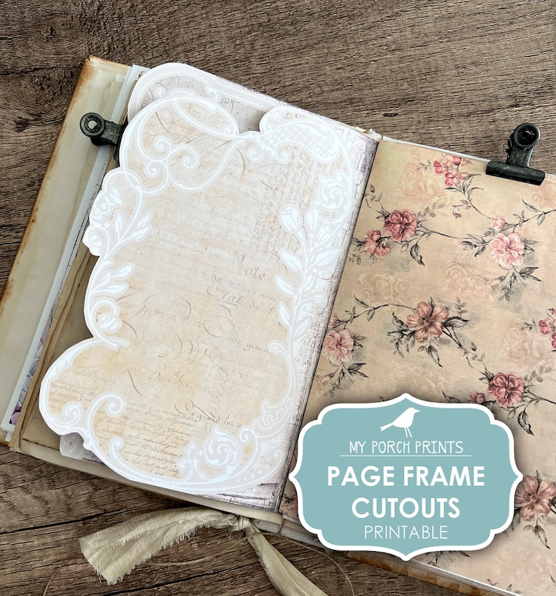 Junk Journal, Page Frame Cutouts, Insert, Decorative Design, Paper ...