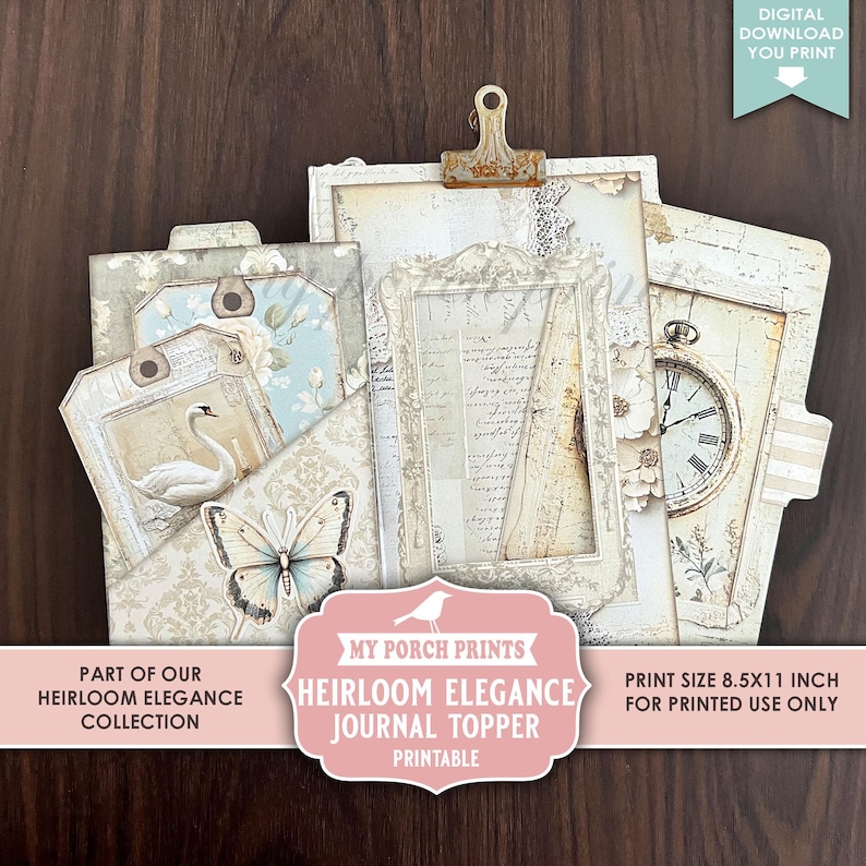 Heirloom Elegance Junk Journal TOPPER Kit, Folio, Vintage, Cover ...