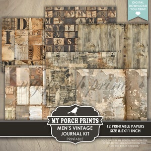 Men's Vintage Junk Journal Kit, Boy, Man, Masculine, Gift, Grunge, For ...