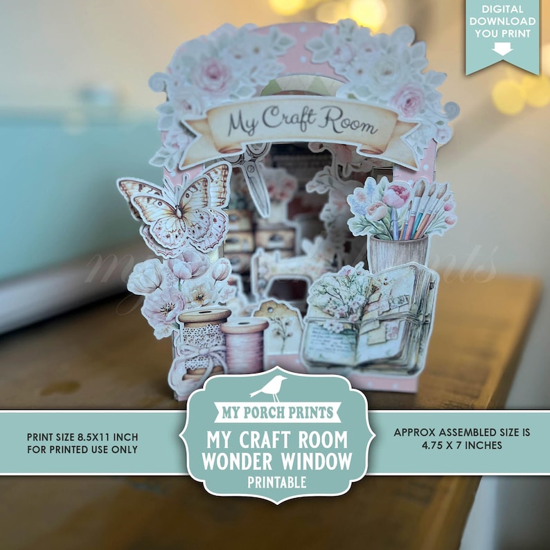 My Craft Room Wonder Window, Junk Journal Shabby Fussy Cuts Kit 3D ...