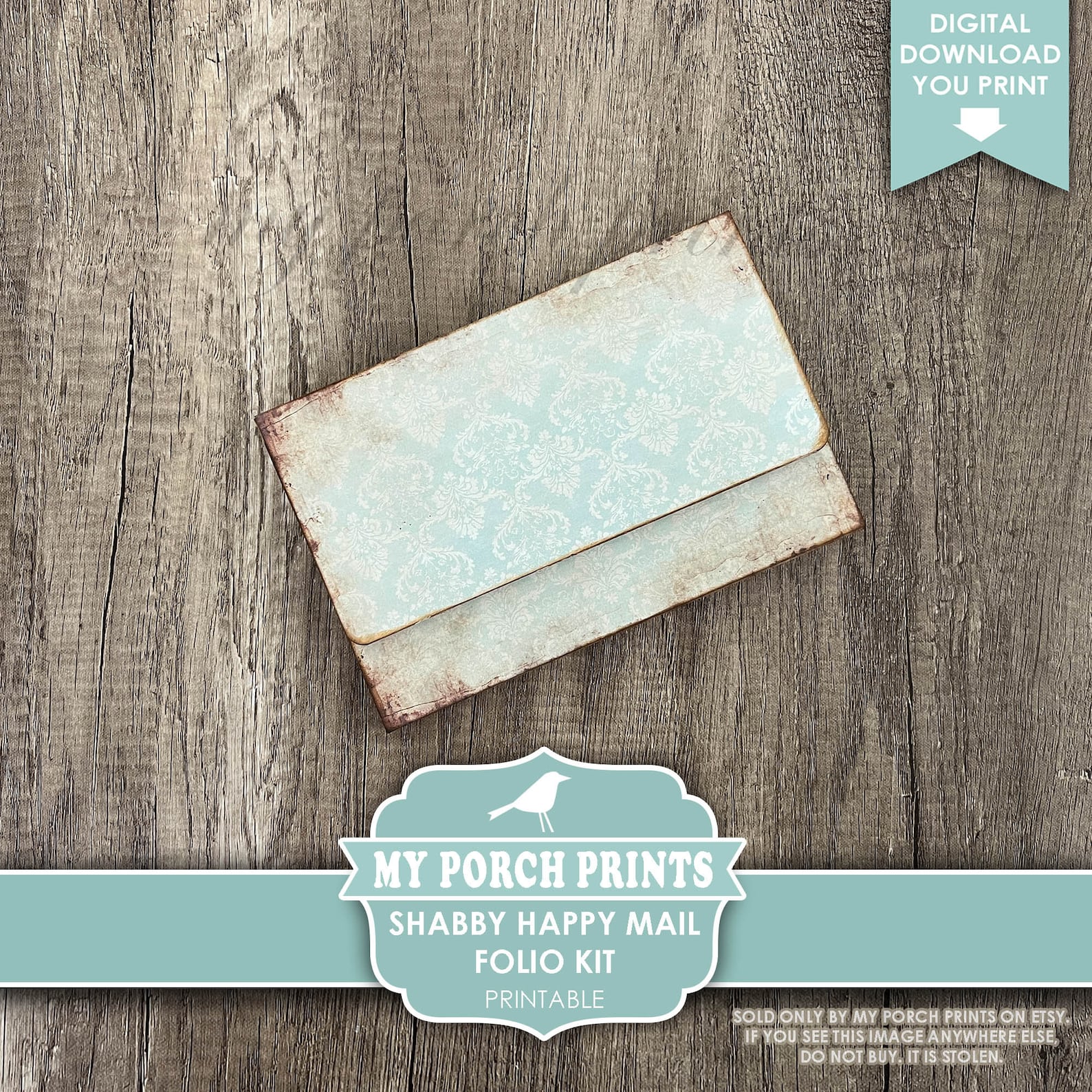 Shabby Happy Mail Folio Kit, Junk Journal, Snail Mail, Folder, Letter ...