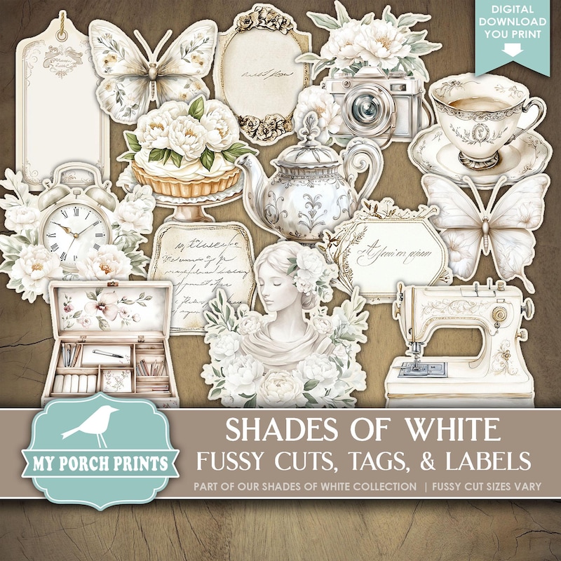 Shabby White Digital - Etsy