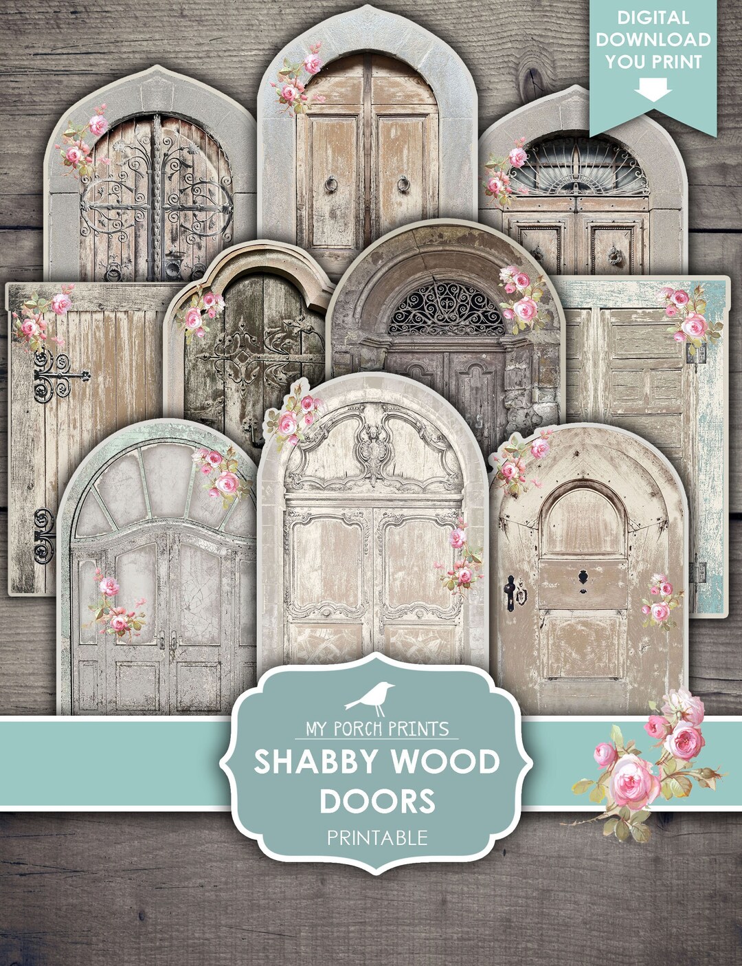 Shabby, Doors, Wood, Junk Journal, Door, Open, Gift, Card, Cover ...