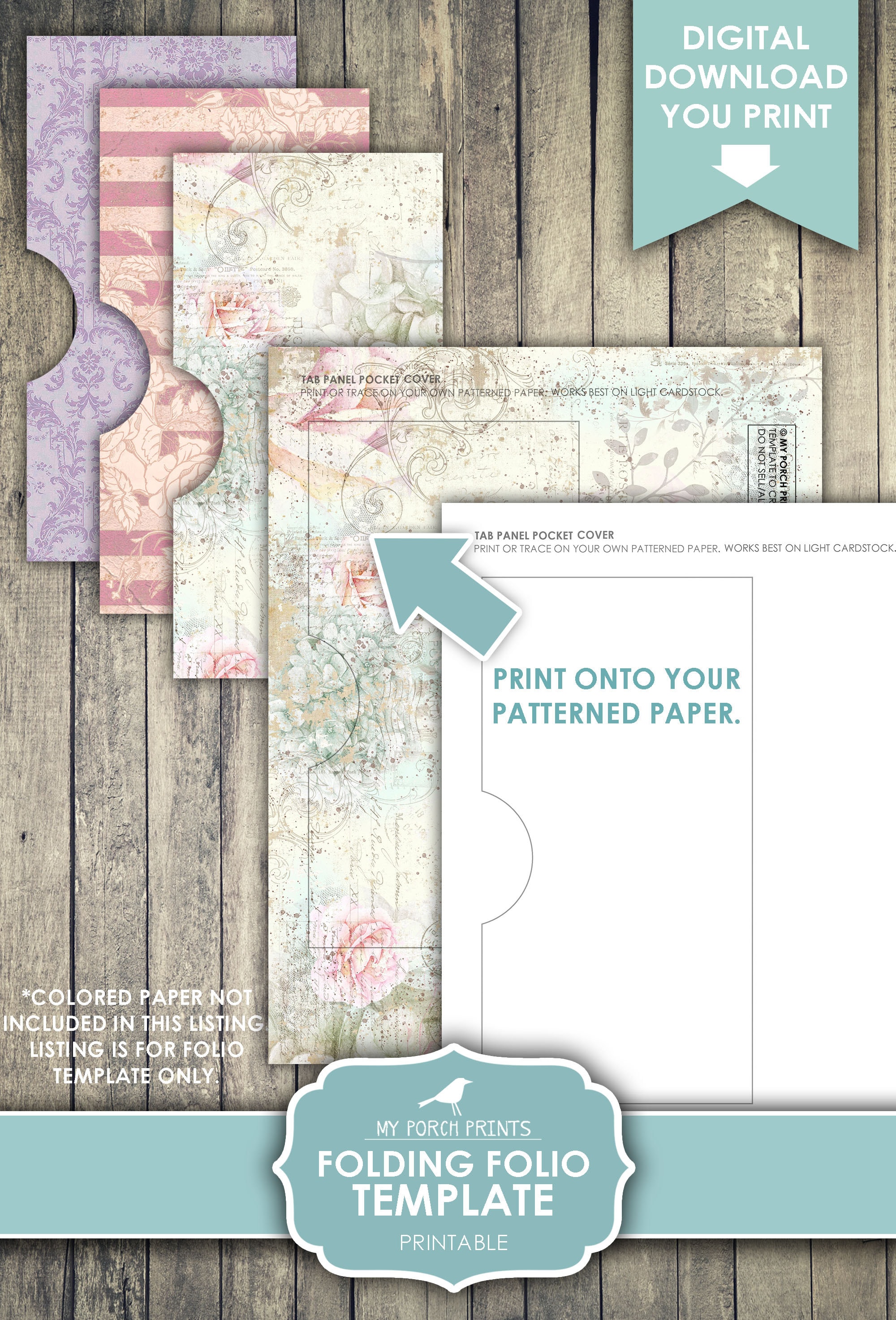 Folding Folio Template Junk Journal Vintage Pocket Folder - Etsy Australia