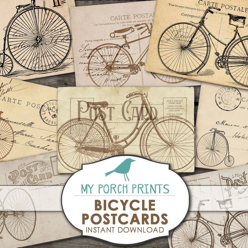 Vintage Bike Postcard - Etsy