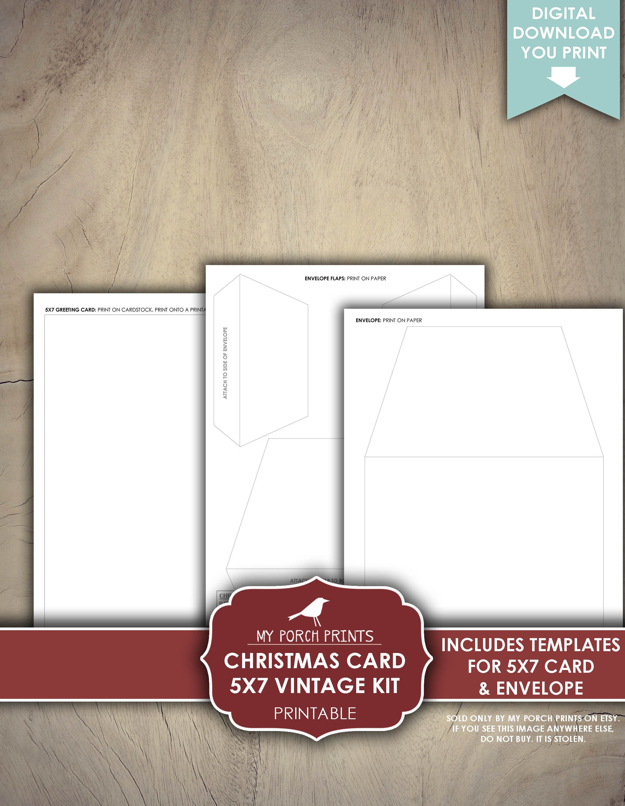 Christmas Vintage Card Kit, Junk Journal, DIY, 5x7, Inch, Cards, Kits ...