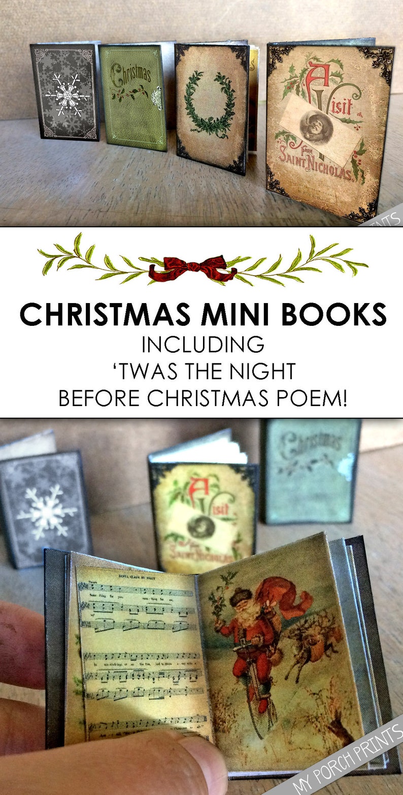 Christmas Mini Books Twas the Night Before Christmas Poem - Etsy