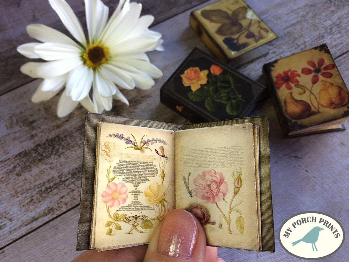 Garden Mini Books Flowers Rose Mini Album Necklace - Etsy UK