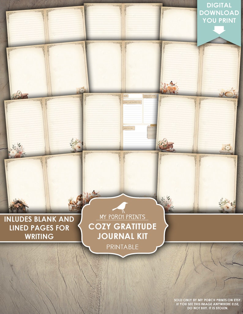 Cozy Gratitude Junk Journal Kit, Grateful, Planner, Thanksgiving ...