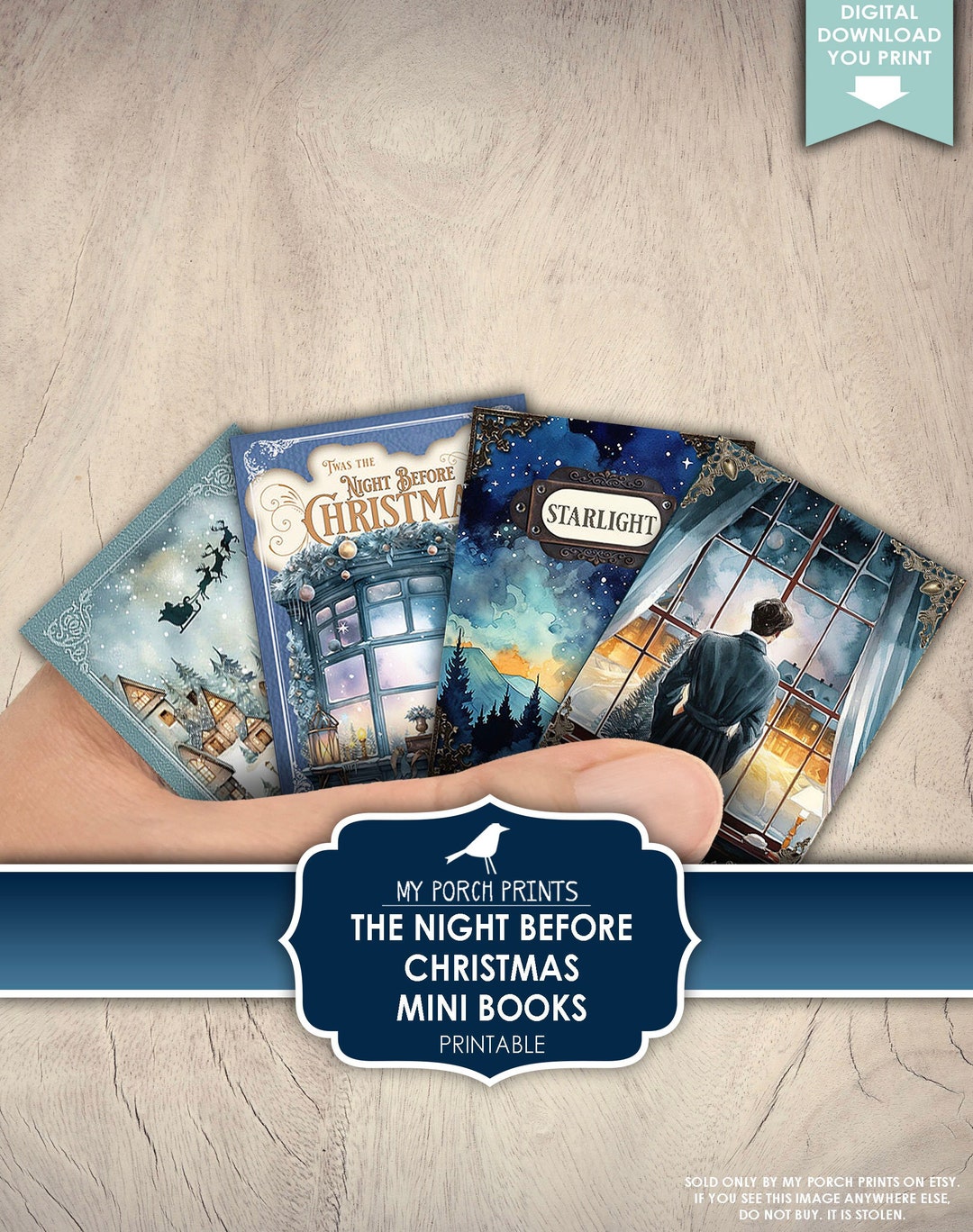 The Night Before Christmas Mini Books, Junk Journal, Holiday, Miniature ...