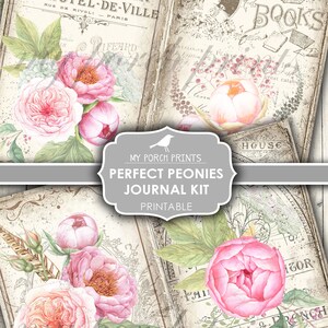 Junk Journal, Peony, Perfect Peonies, Vintage, My Porch Prints, Spring ...