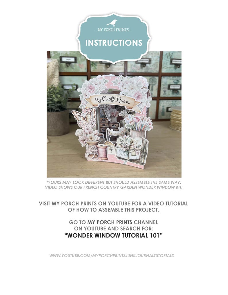 My Craft Room Wonder Window, Junk Journal Shabby Fussy Cuts Kit 3D ...