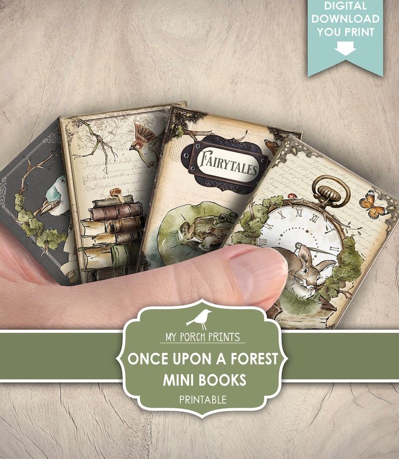 Mini Books, Once Upon A Forest, Junk Journal, Kit, Woodland, Fairytale ...
